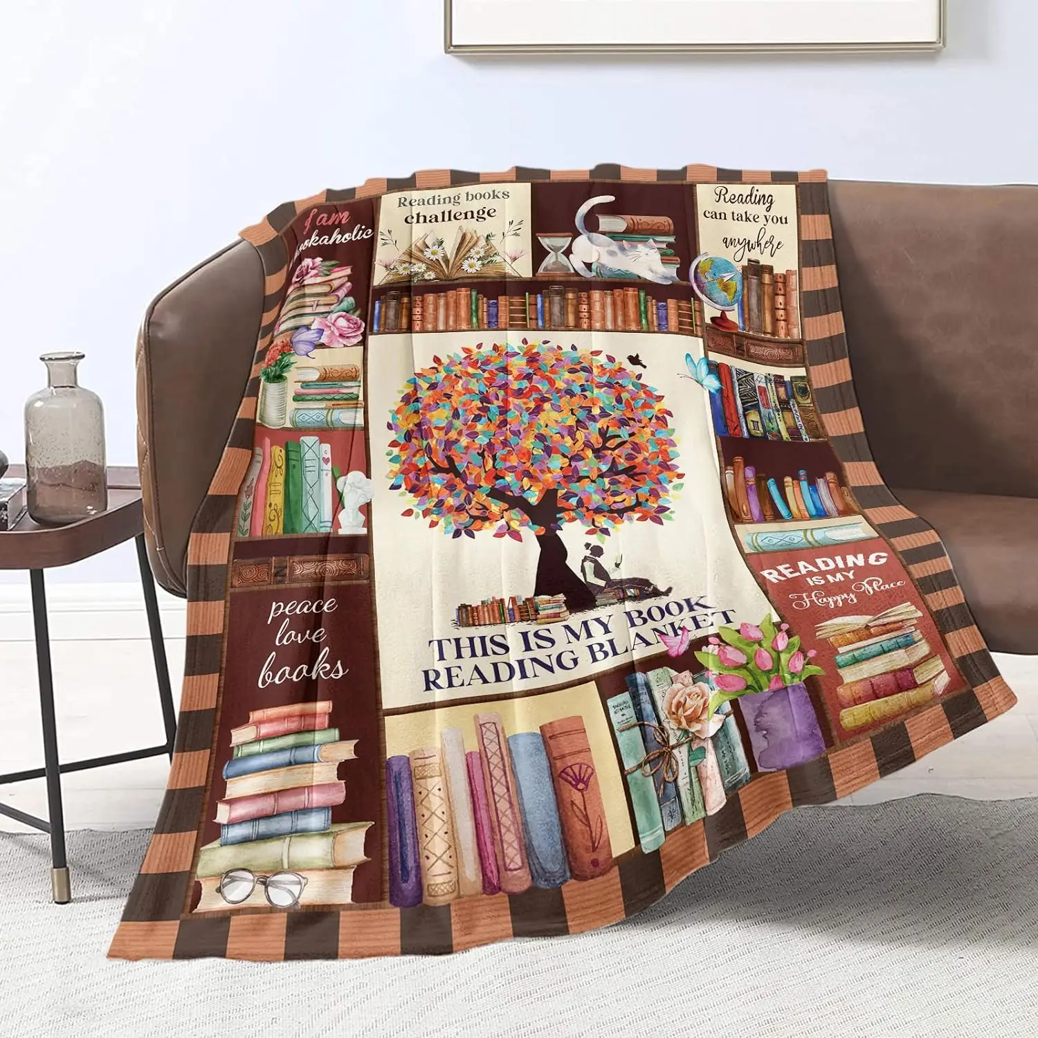 Reading-blanket-for-book-lovers-soft-lightweight-kids-blanket-librarian ...
