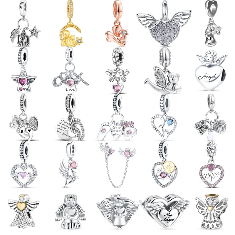 925-Sterling-Silver-Beads-Love-My-Angel-Bow-Arrow-Baby-Foot-Pacifier ...