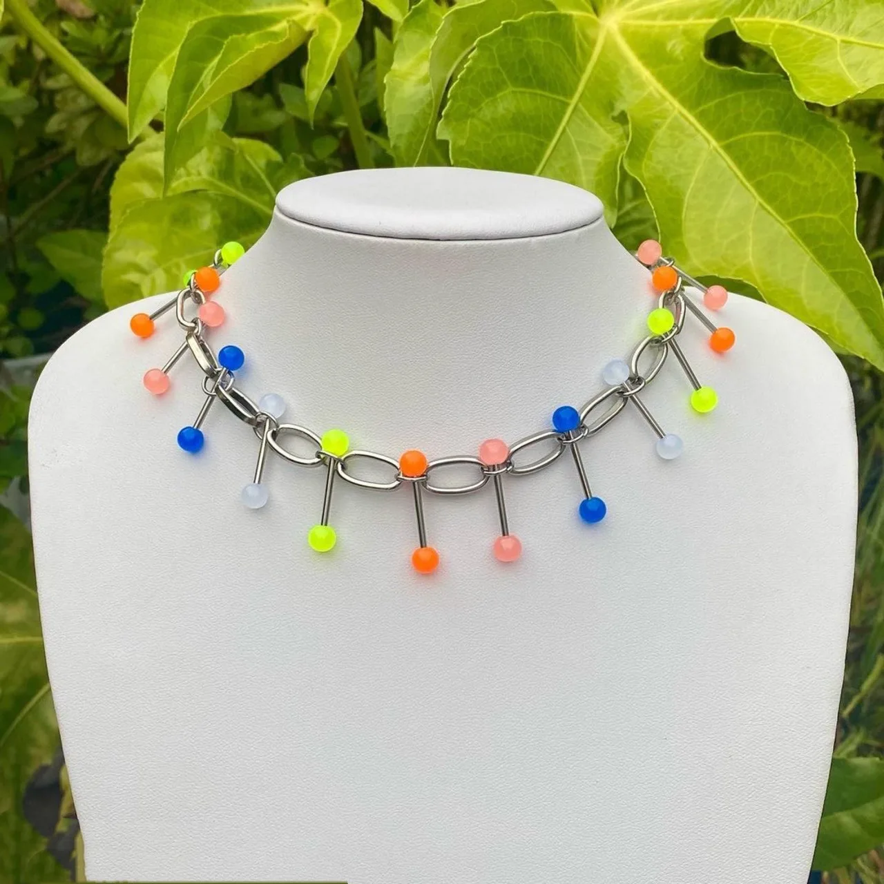 Egirl Jewelry DIY Rainbow Tongue Chain Necklace Removable Unique Rock ...