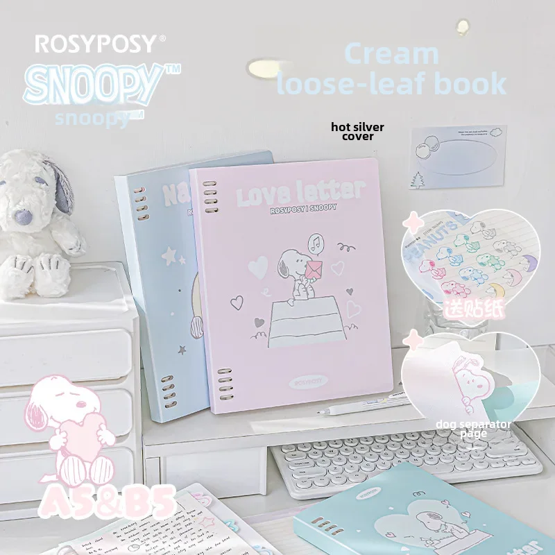 Rosyposy-Soft-Set-Snoopy-Joint-Creamy-Leaflet-Student-Notebook-Colorful ...