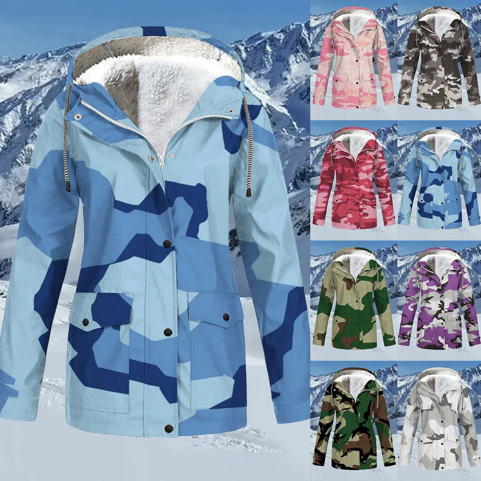 Winter-Fleece-Jacket-Womens-Waterproof-Ski-Snowboard-Jackets-Work-Rain ...