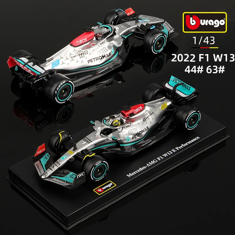 Bburago-1-43-mercedes-amg-F1-W13-44-Hamilton-63-Russell-veh-culo-de ...