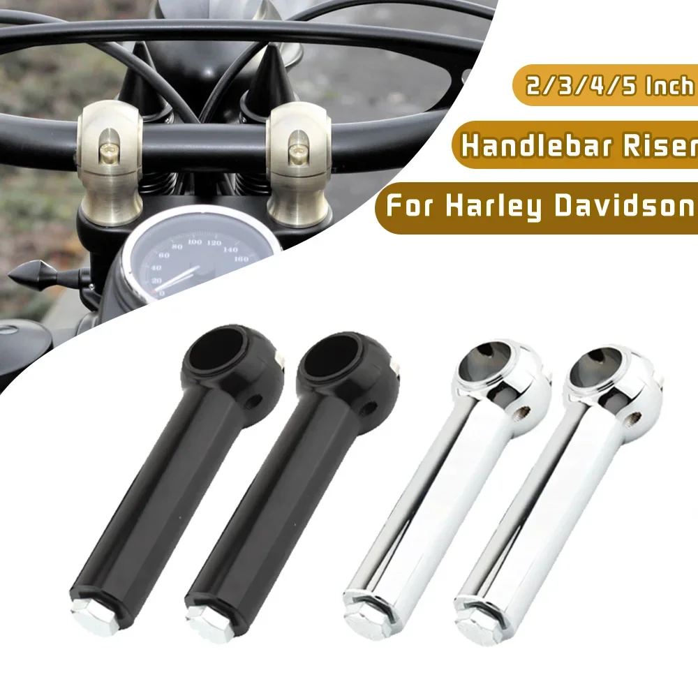 25mm 1" Handlebar Riser Clamp Aluminum Rise Bar Mount For Harley ...