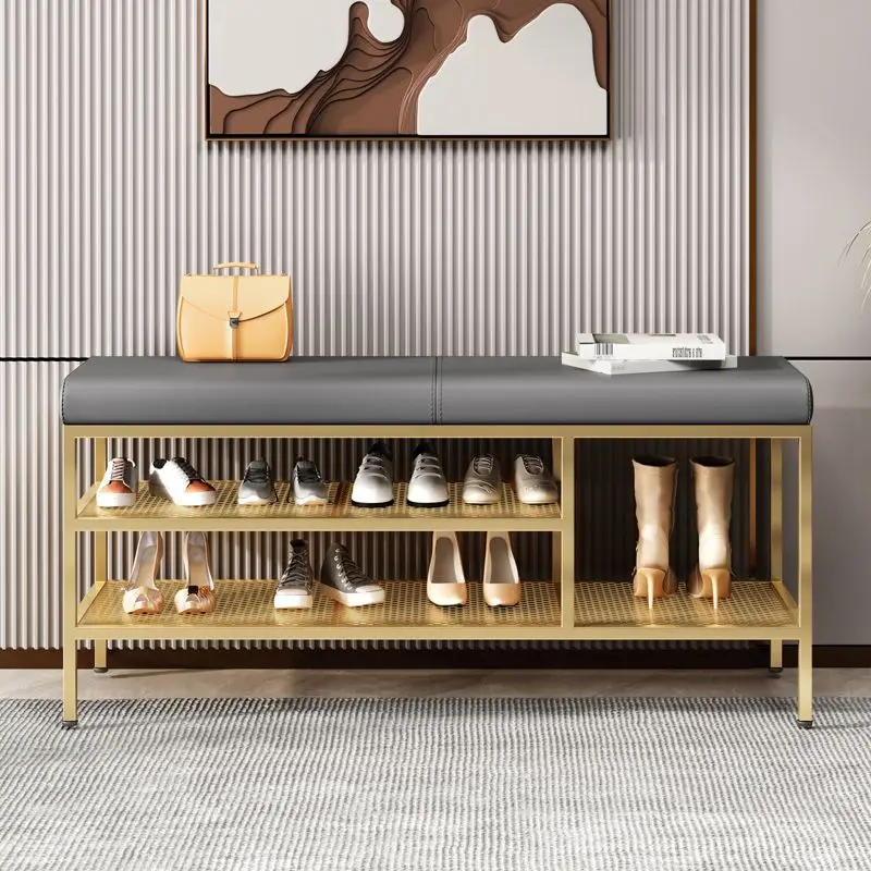 Shoe Rack With Soft Seat Living Room Hallway Shoes Storage Simple Shoe ...