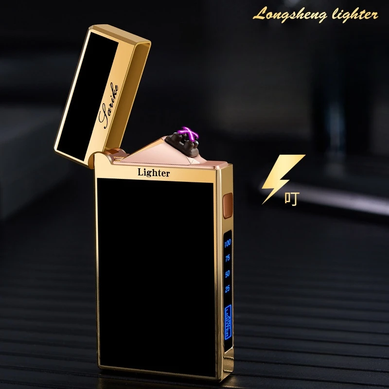 New-Long-Sound-Metal-Double-Arc-Electric-Lighter-Digital-Display-Power ...