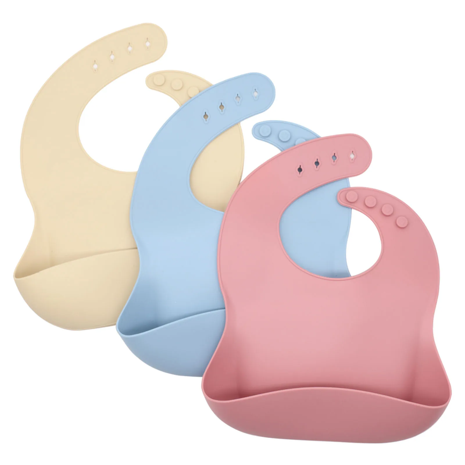 Food grade silicone bib food catcher with three-dimensional and multi ...
