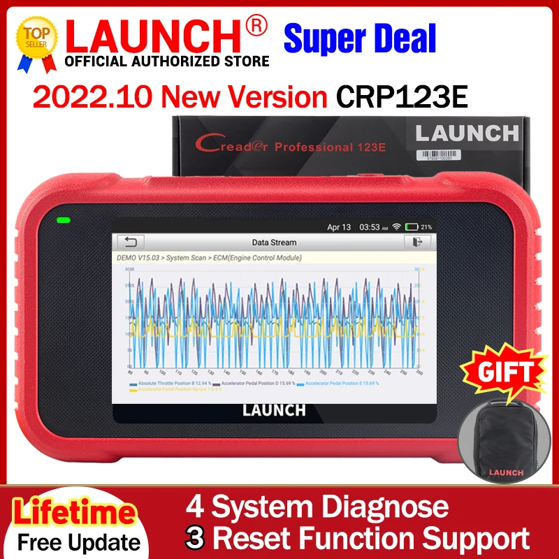 Launch X431 CRP123E OBD2 Scanner ENG ABS Airbag SRS AT Creader 123E ...