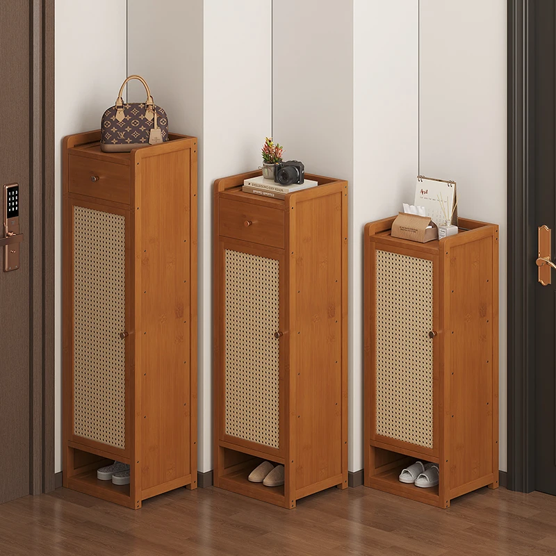 ‌Vintage Small Shoe Cabinet with Doors-Compact Entryway Storage Multi ...