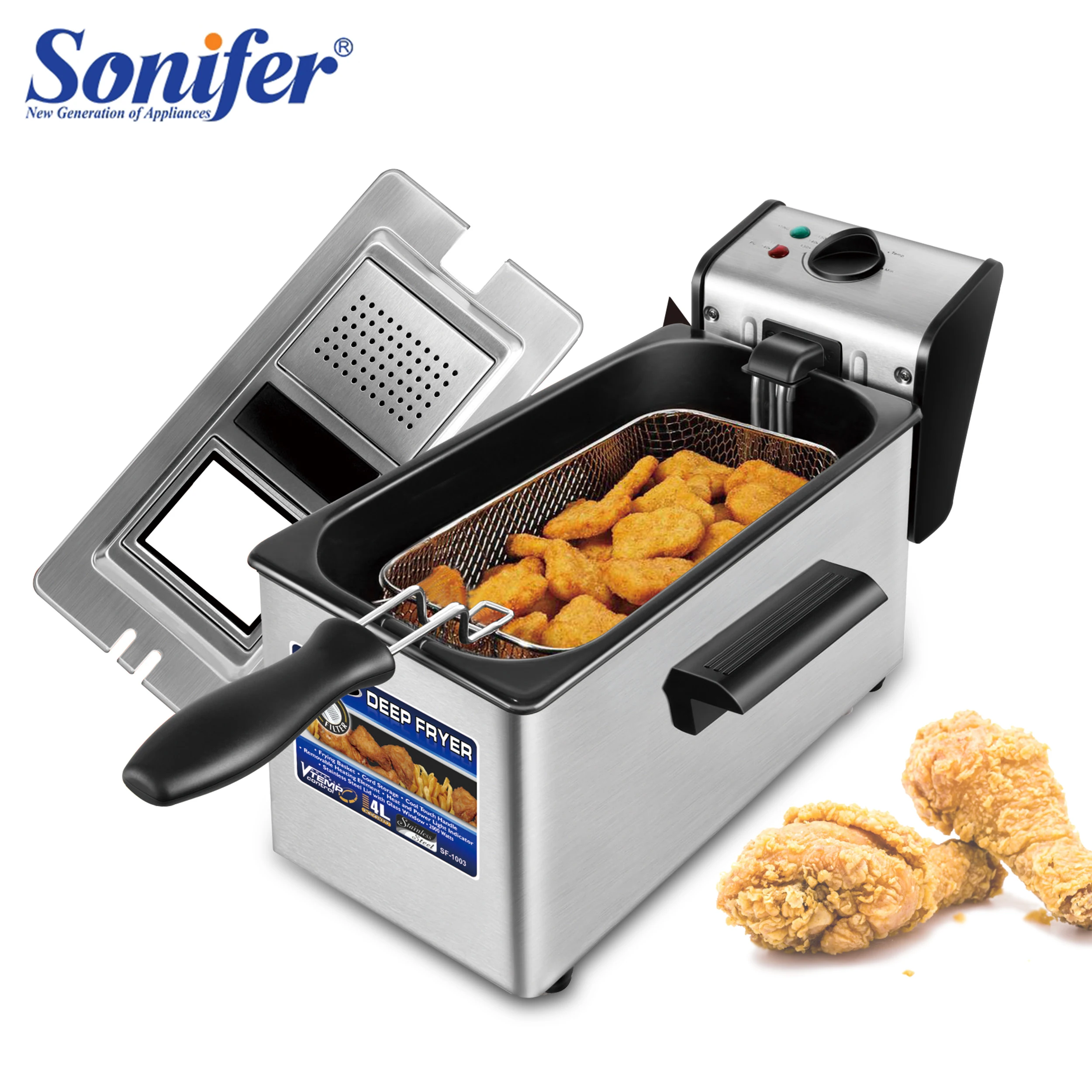 Electric Deep Fryer 4L French Frie Frying Machine Oven Hot Pot Fried ...
