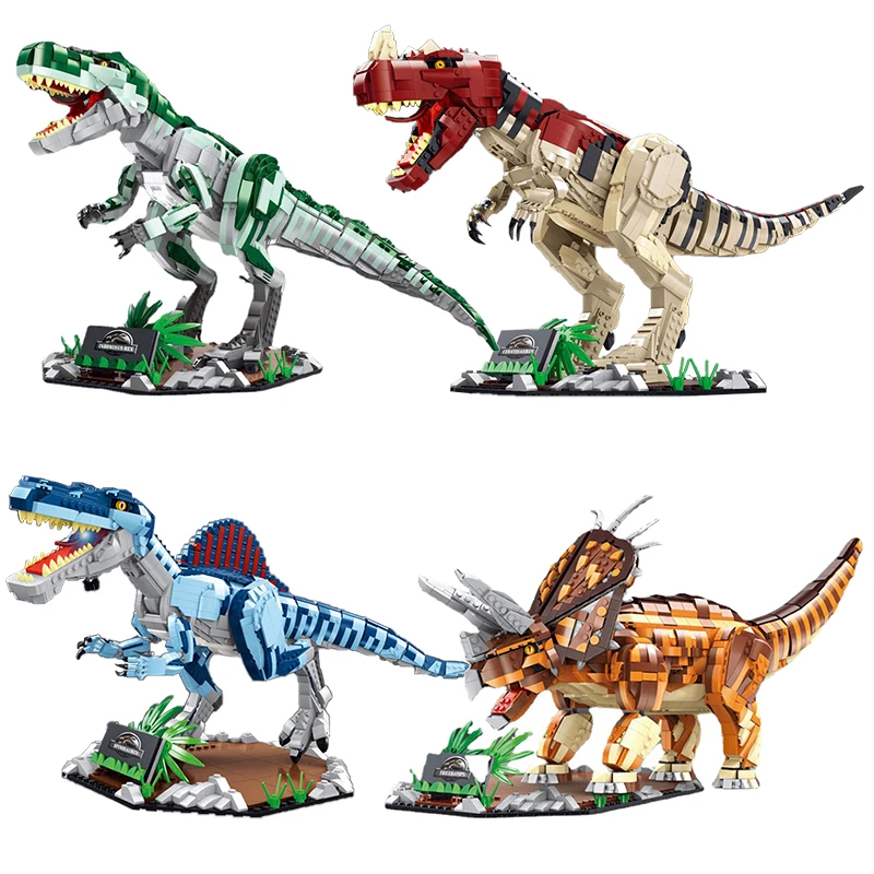 Dinosaur Series Building Blocks Spinosaurus Triceratops Tyrannosaurus ...