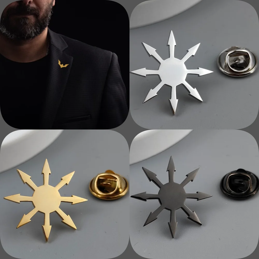 Round Arrow Gold Plated Badge, Men's Suit Collar Pin, Metal Premium ...