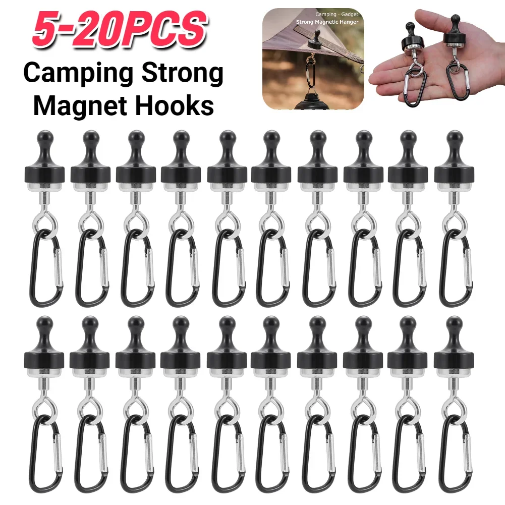 20-1PCS-Strong-Magnetic-Hooks-Outdoor-Tent-Canopy-Carabiner-Camping ...