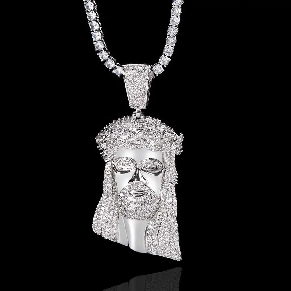 Hip Hop Rock Jewelry Iced Out Stone Christian Big Pendants Religious ...