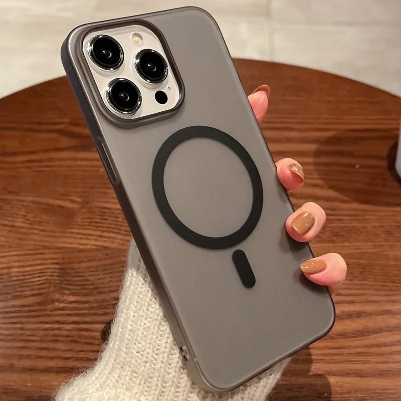 Capa-de-Carregamento-Sem-Fio-para-iPhone-Capa-Magsafe-Transparente-Transl-cido-TPU-Magn-tica ...