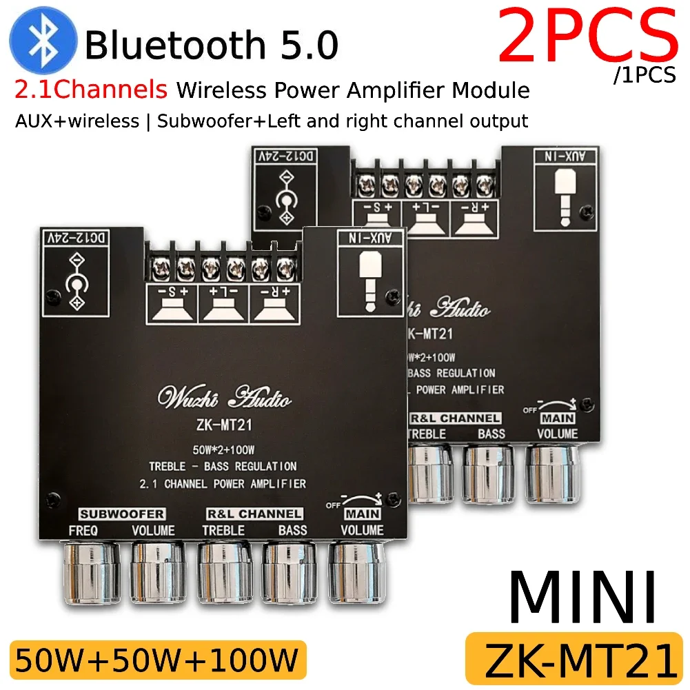 1-2PCS-MT21-Subwoofer-Amplifier-Board-Bluetooth-5-0-50WX2-100W-2-1 ...