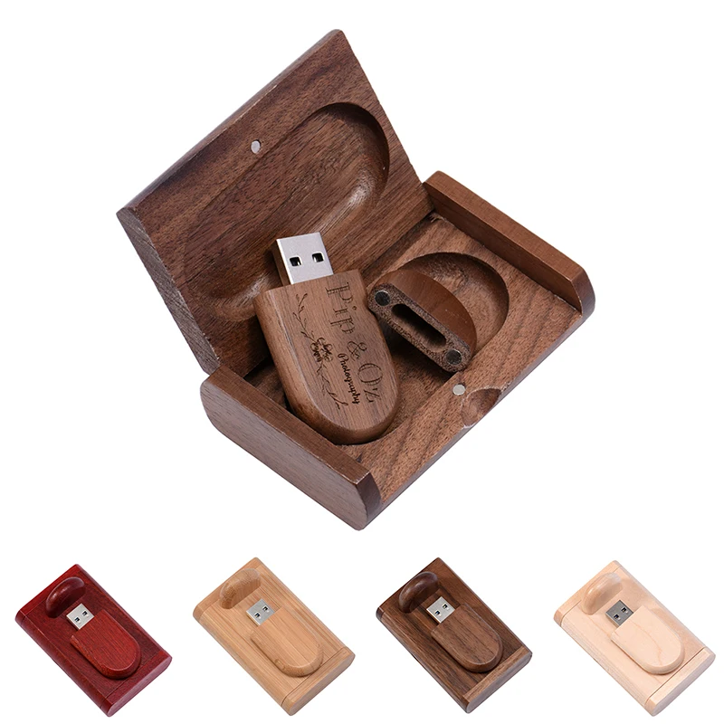 Jaster Free Custom Logo Wooden+box Personal Logo Pendrive 4gb 16gb 32gb ...