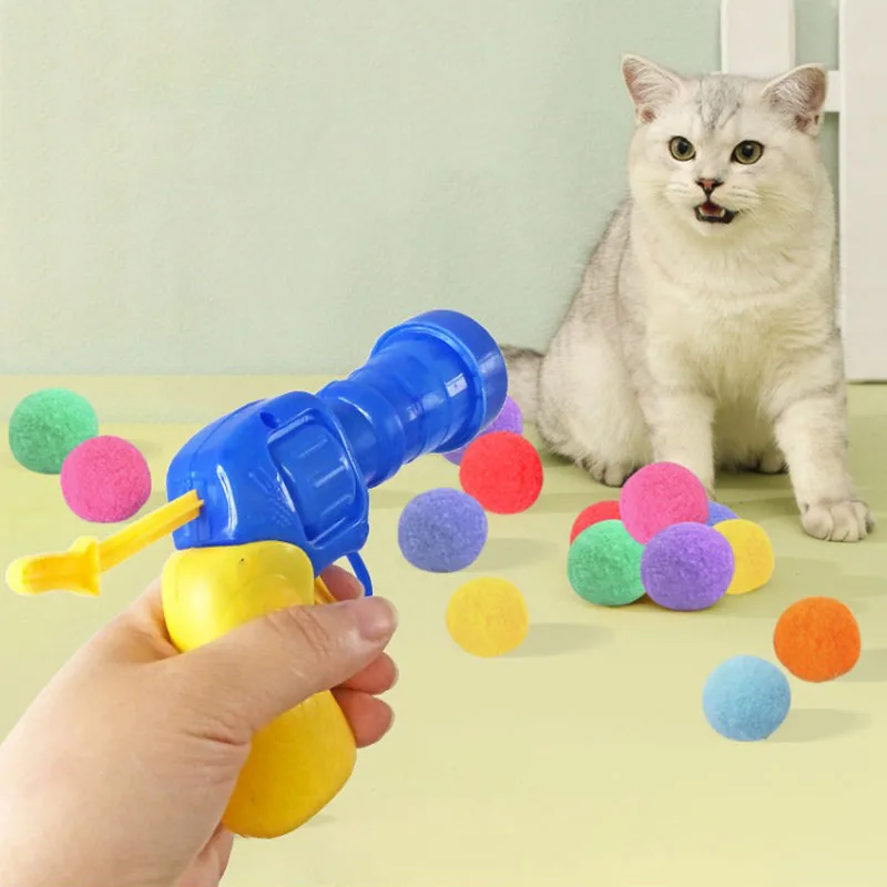 Funny-Cat-Interactive-Teaser-Training-Toy-Creative-Kittens-Mini-Pompoms ...