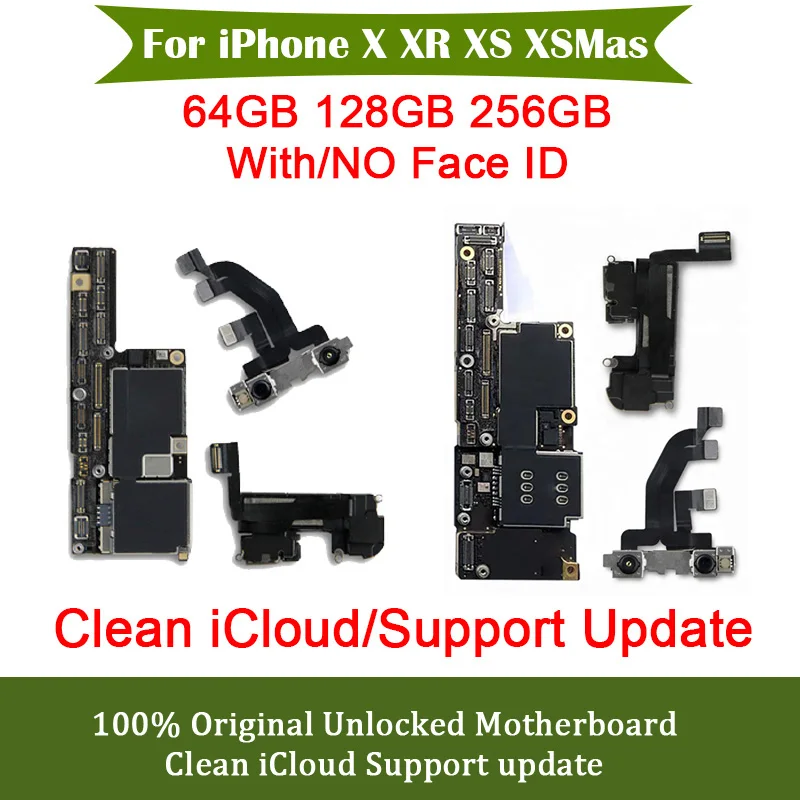 Original Motherboard For iPhone X XR XS Max Logic Main Board With Face ...