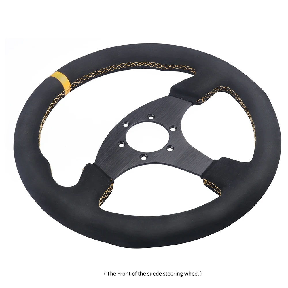 330mm Steering Wheel Leather Suede Drift Simulation Racing Game 13 Inch ...