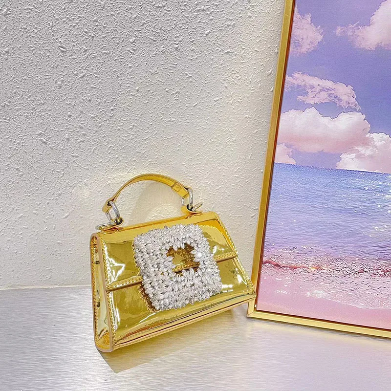 Pooflower-Bling-PU-Leather-Gold-Silver-Diamond-Flower-Handbags-for ...