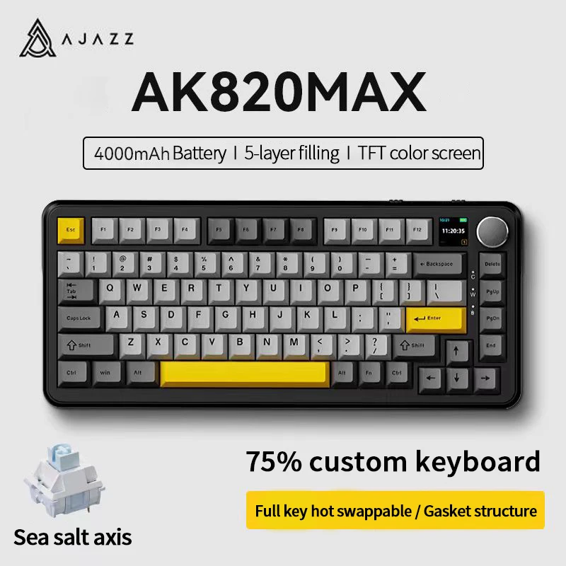 AJAZZ-AK820-MAX-Mechanical-Keyboard-Full-Key-Hot-Swappable-BT-2-4G-USB ...