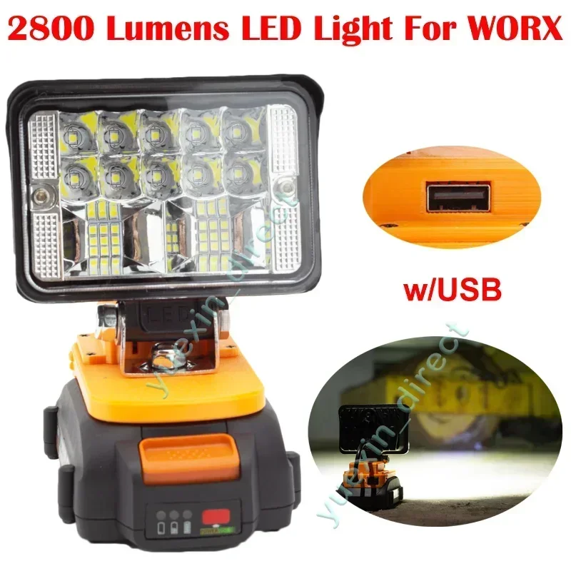 New-Portable-Outdoor-Emergency-Light-For-Worx-20V-Li-ion-Battery-w-USB ...