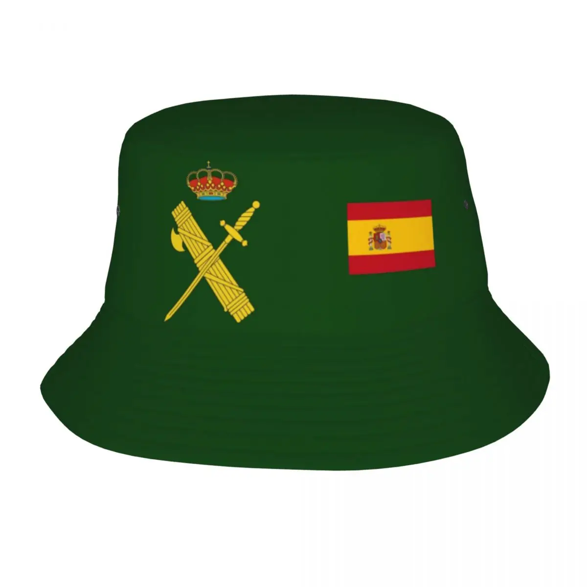 Summer-Travel-Headwear-Flag-Of-Spain-Plus-Emblem-Civil-Guard-Bucket-Hat ...