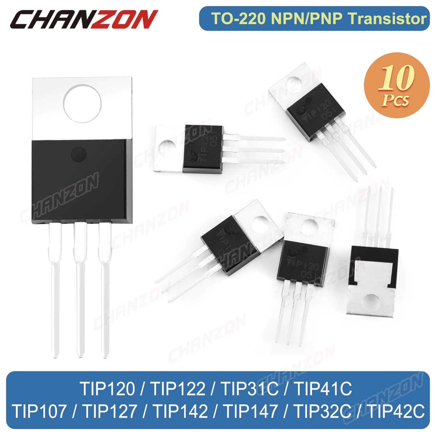 Darpeninsula Transistor de puissance, PNP, NPN, TO220, Tip120, Tip122, TipRivière C, Tip41 ...