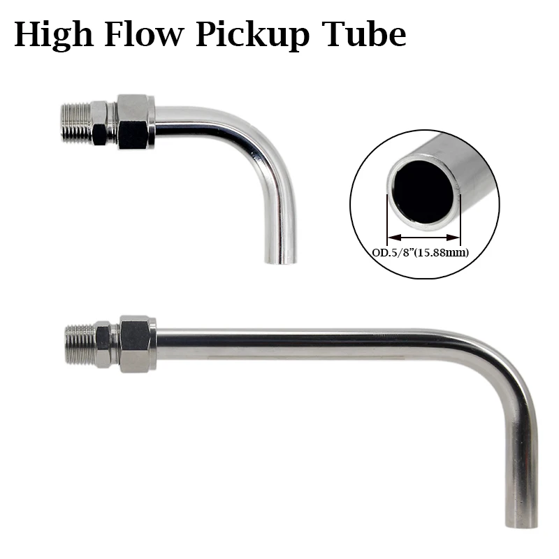 Stainless High Flow Pickup Tube Side/Center 5/8"OD Tube Homebrew Brew ...