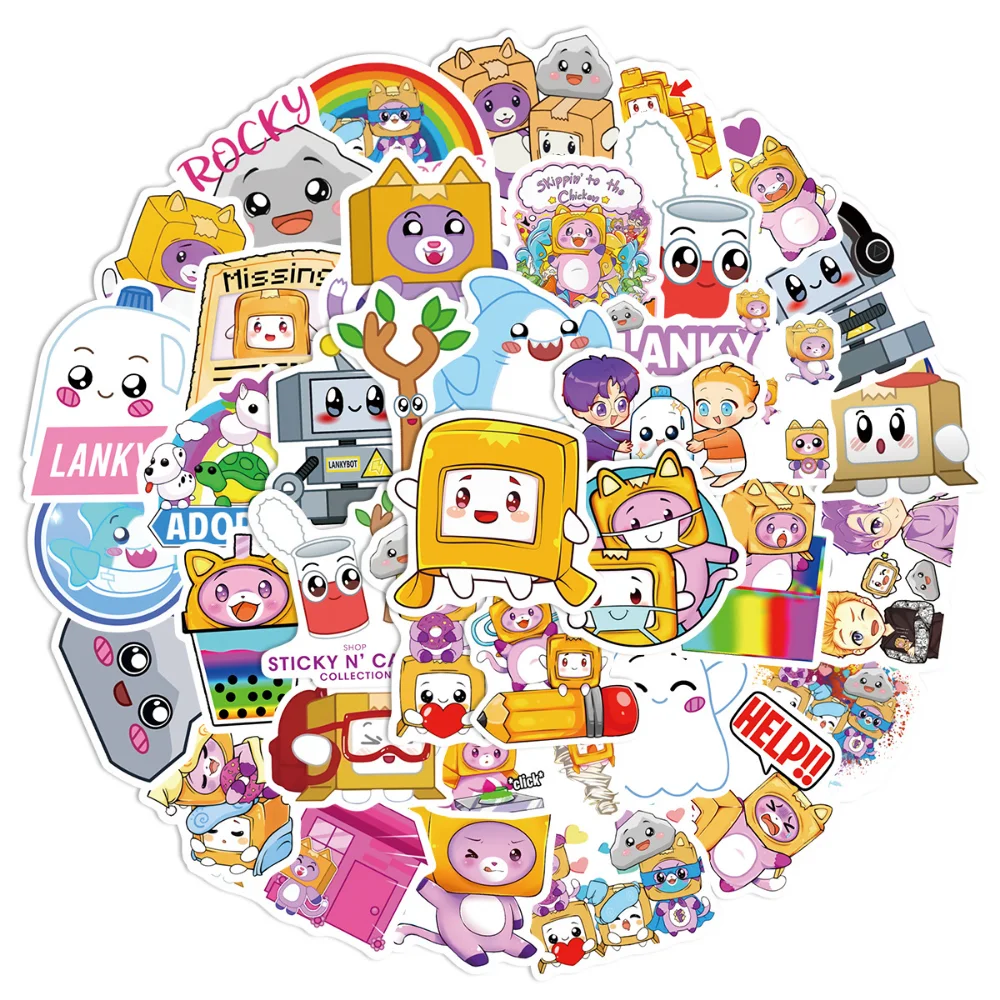 Cartoon-Anime-Boxy-Rocky-Foxy-Lankybox-Stickers-for-Suitcase-Skateboard ...