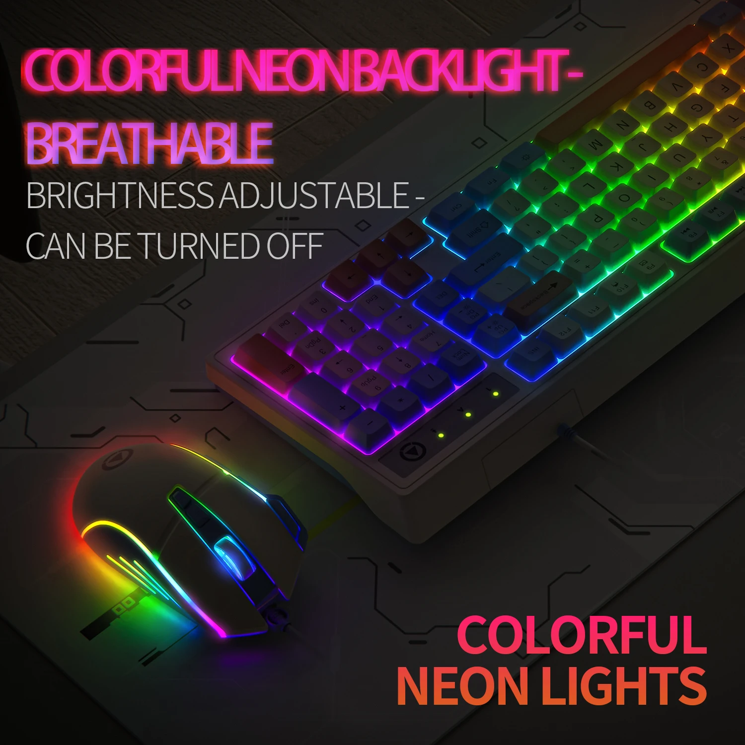 Customized-Gaming-Keyboard-and-Mouse-Set-Contrasting-Colors-98-Keys ...