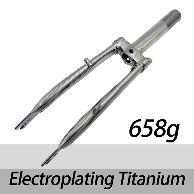 Titanium Front Fork For Brompton Folding Bike Light Threaded Fork 1&1/8 ...