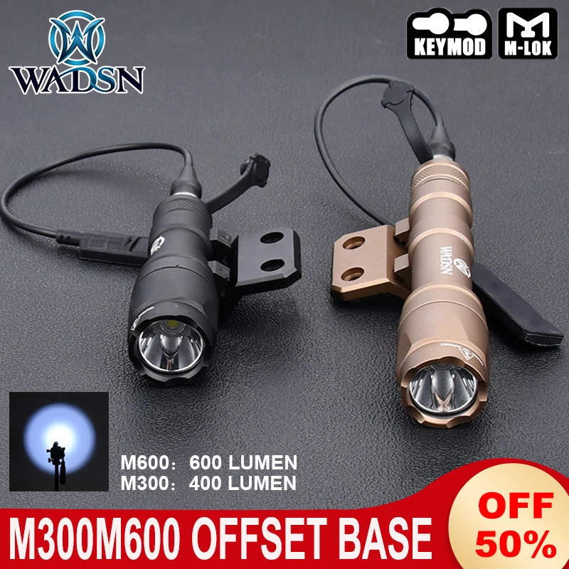 WADSN-M300-M600-Flashlight-Offset-Mount-Set-Tactical-M600C-Hunting ...