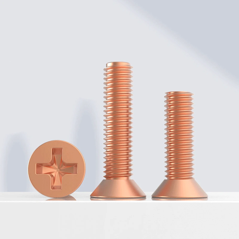 Metric Screw M3 M4 M5 T2 Copper Flat Head Screw Bolts Cross Socket ...