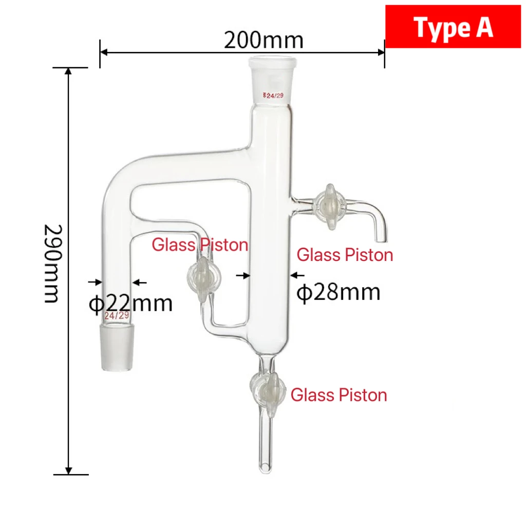 24/29 Distillation Receiver Adapter,Three Glass/PTFE Piston Valve ...