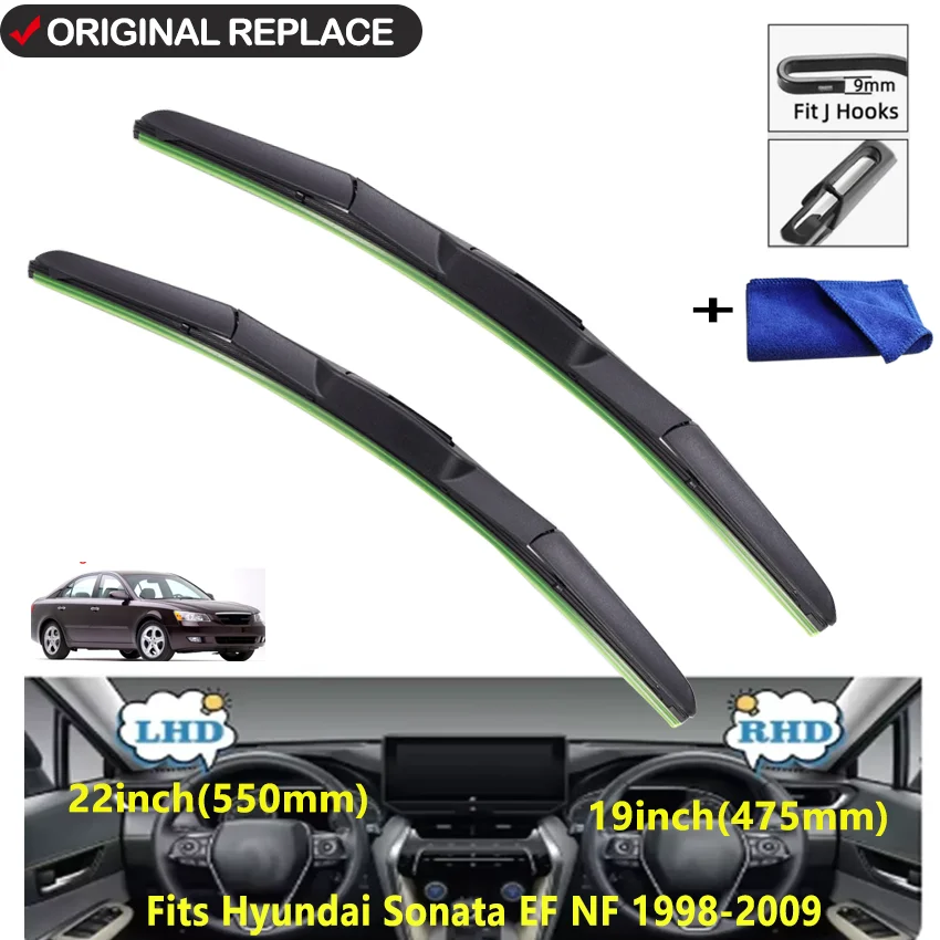 Wiper Front Wiper Blades For Hyundai Sonata EF NF 1998-2009 1999 2000 ...