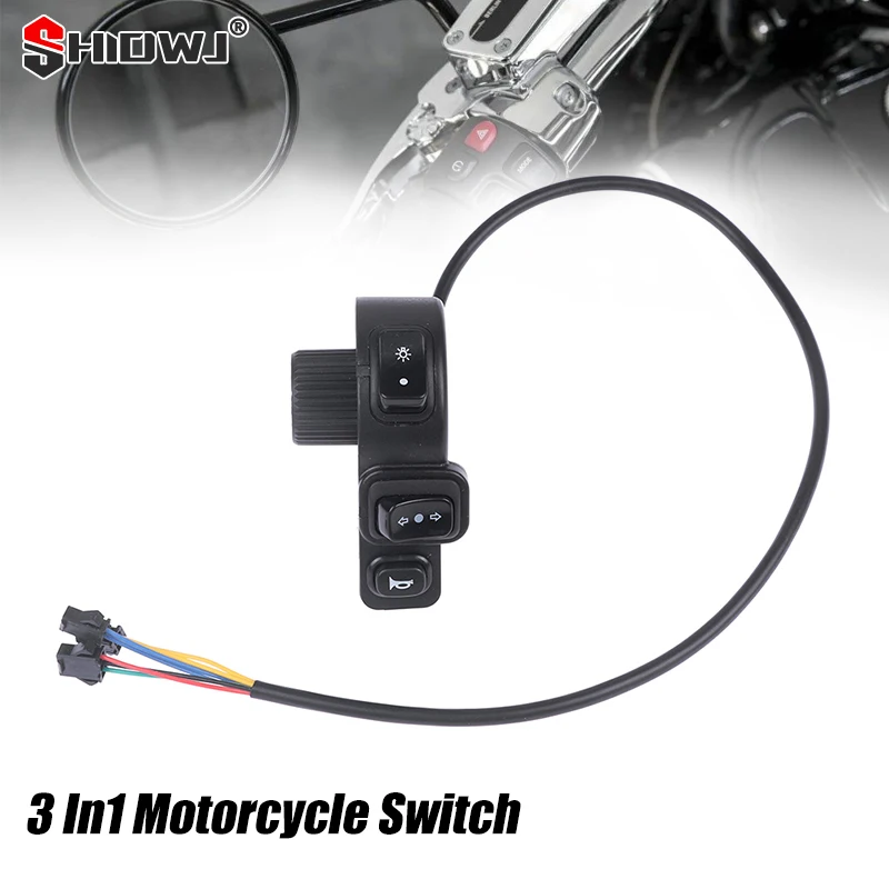 3 In 1 Motorcycle Switch Motorbike Electric Bike Scooter ATV Quad Light ...