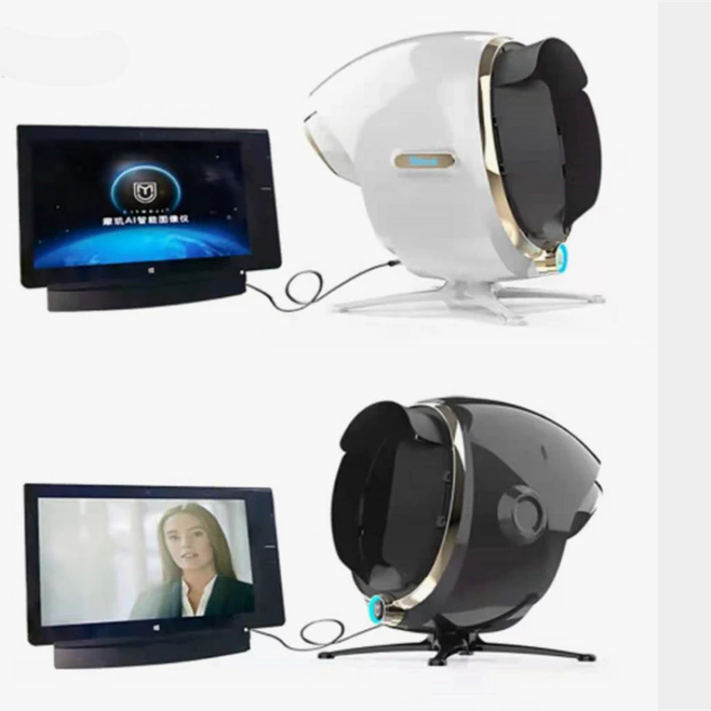 BitMoji AI 스마트 피부 감지기, 2022 최신, 8 스펙트럼 디지털 매직 미러 피부 분석기 감지 테스터 얼굴 피부 기계 ...