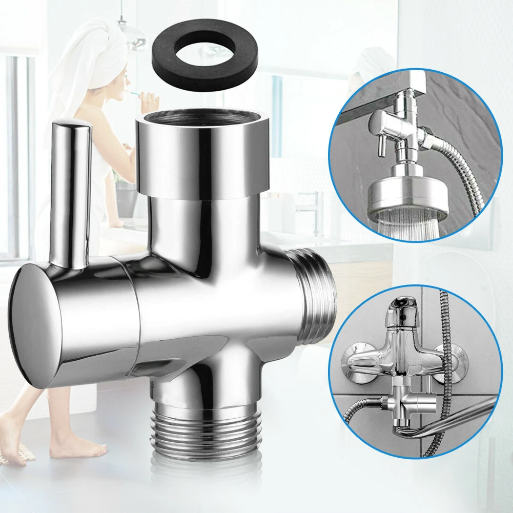 1-2-Outlet-Diverter-Valve-Splitter-Ergonomic-Design-Brass-3-Way-T ...