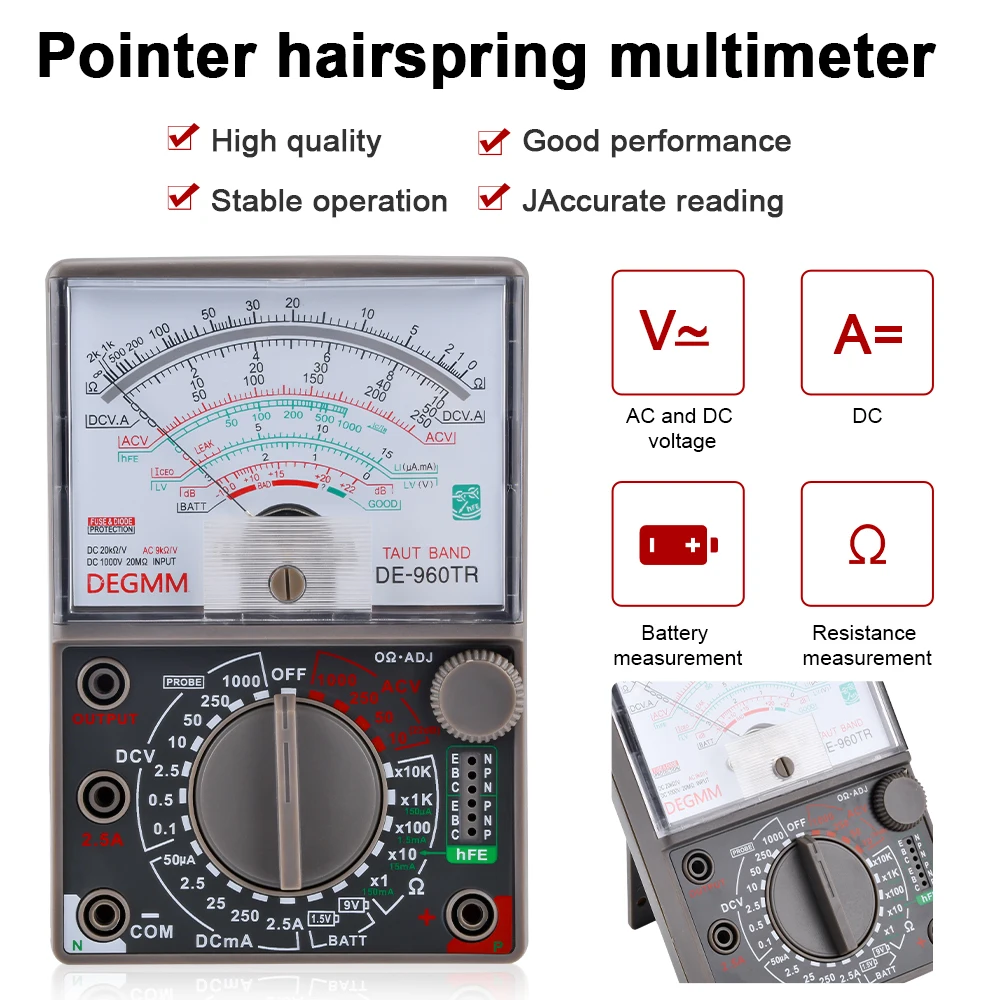 Multimetre Numerique Multimètre Analogique MF-110A - Testeur De Tension ...