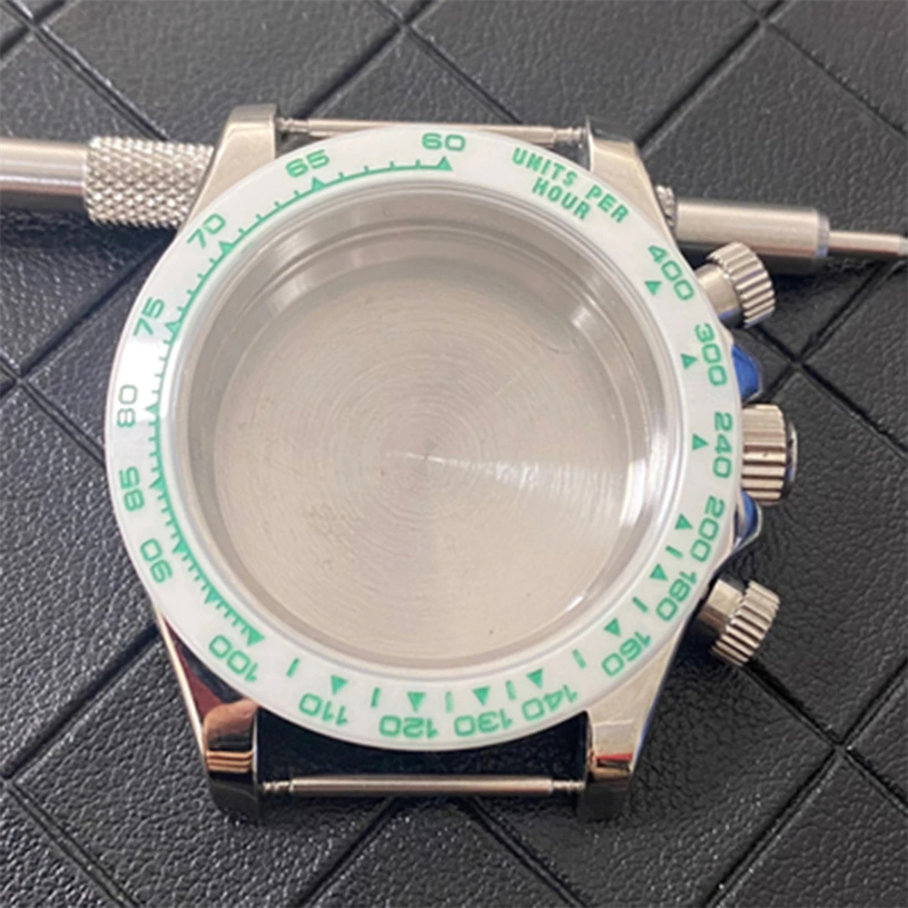 for-vk63-case-Stainless-Steel-Ceramic-Bezel-Gold-Black-Color-Watch-Case ...