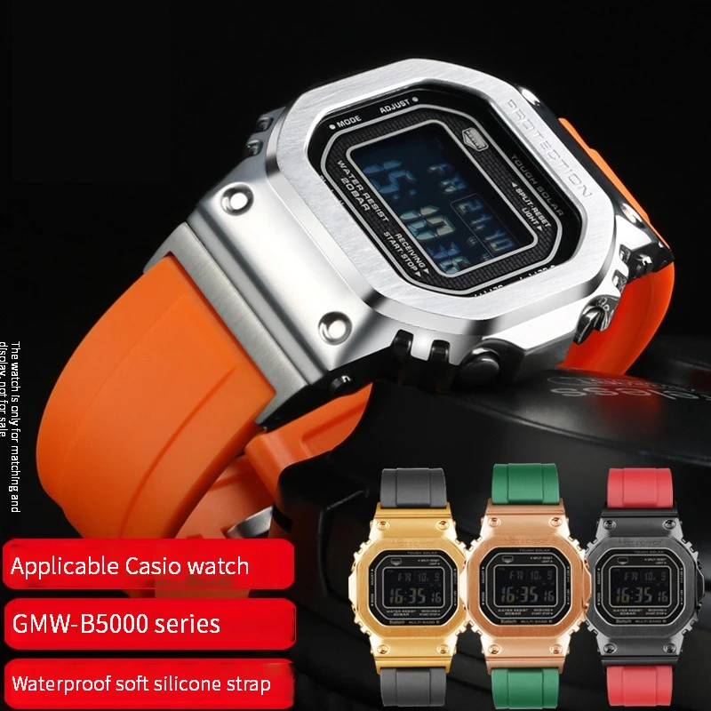 Resin-watchband-for-casio-g-shock-GMW-B5000-Series-Black-Waterproof ...