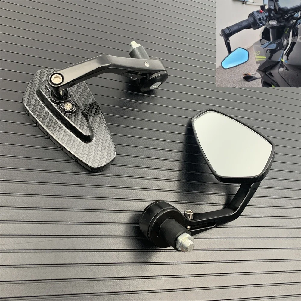 Carbon-Motorcycle-Handlebar-Mirror-7-8-22mm-Bar-End-Mirror-Rearview ...