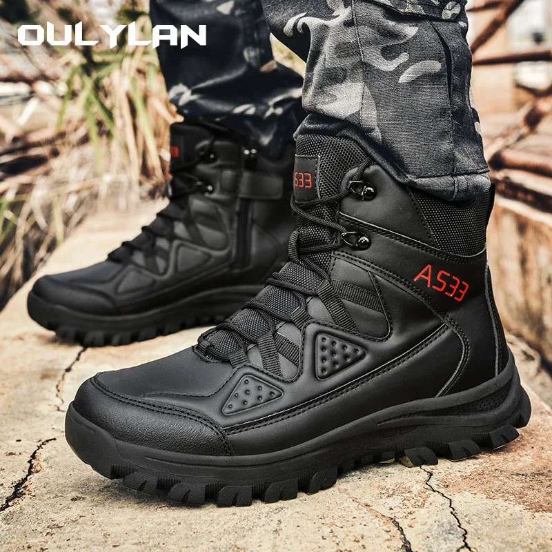 Men-Climbing-Hiking-Shoes-Army-Tactical-Boots-Ankle-Mens-Military ...