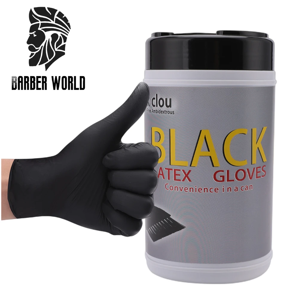 50pcs-Multifunction-Reusable-Gloves-Hairdressing-Black-Rubber-Gloves ...