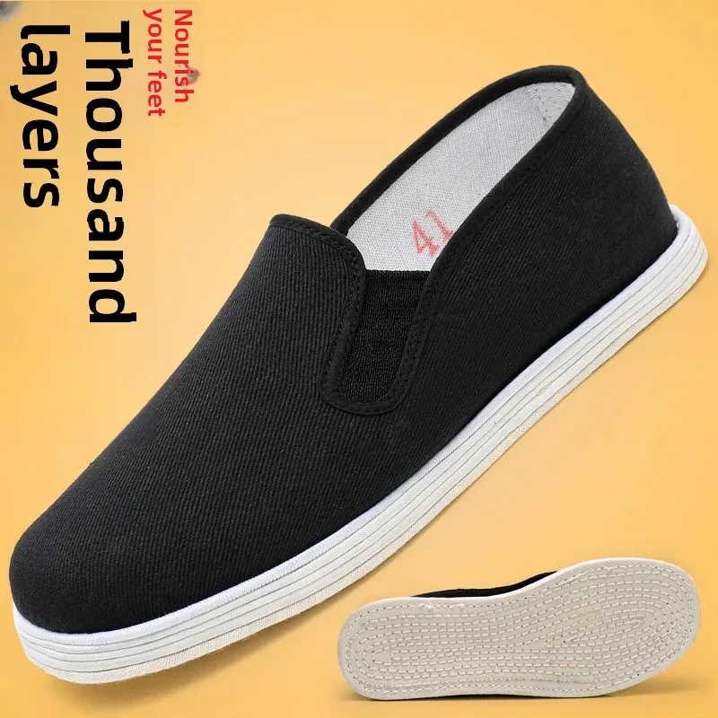 Beijing Cloth Shoes For Men Lightweight Breathable Handmade Casual Slip ...