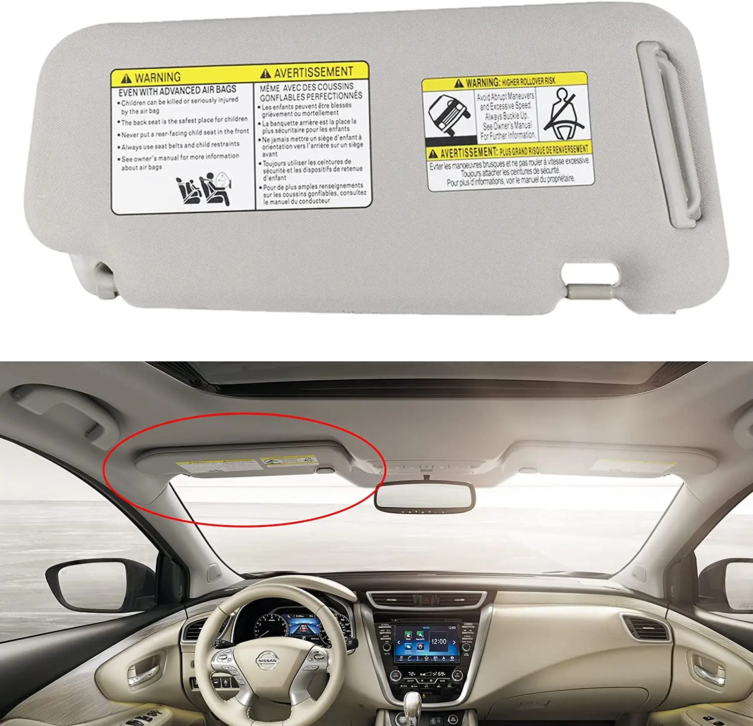 Drivers Side Sunvisor Assy with Vanity Mirror Fits for Nissan Murano 2009 2014 All Models Replace 96401 1AA1B 964011AA1B AliExpress