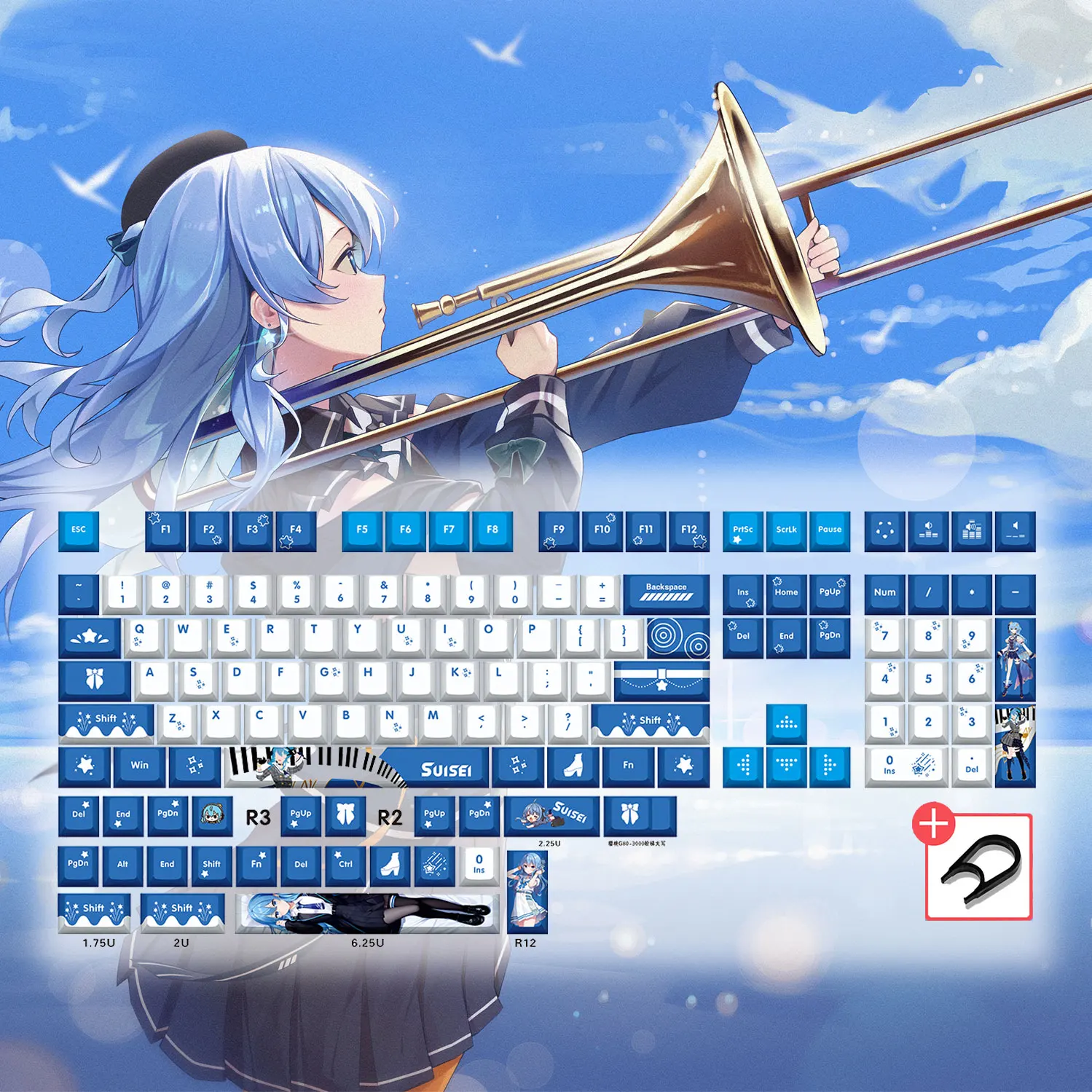 Hoshimachi Suisei theme Keycaps lovely game keyboard cap Cherry Profile ...