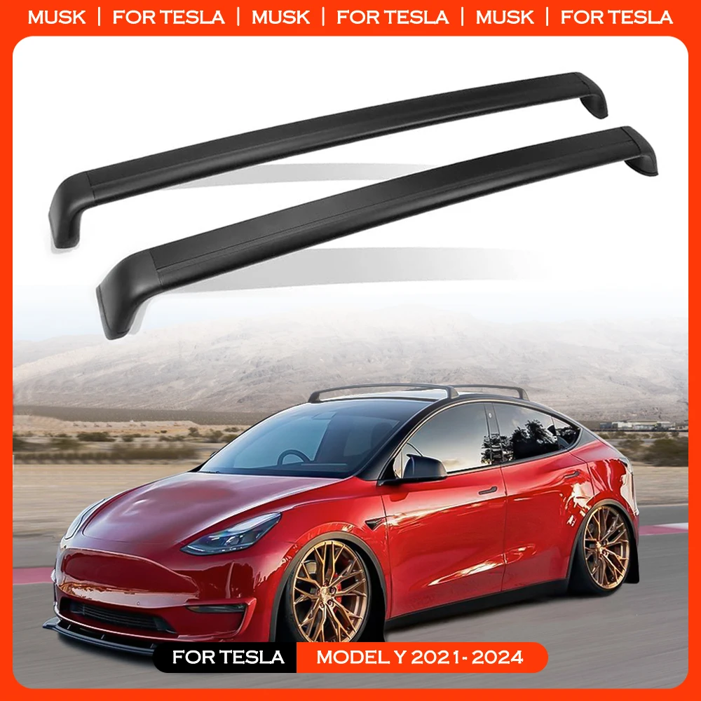 For-Tesla-Model-Y-2021-2024-Roof-Rack-Cross-Bars-Metal-Luggage-Rack ...