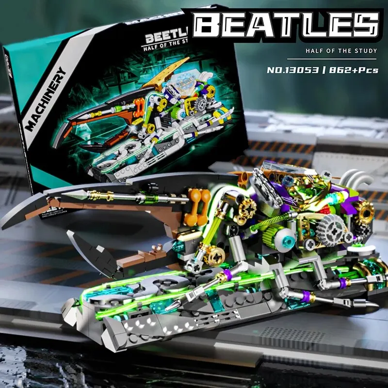 862PCS-Glowing-Beetle-Building-Blocks-Wings-Joint-Movable-Mechanical ...